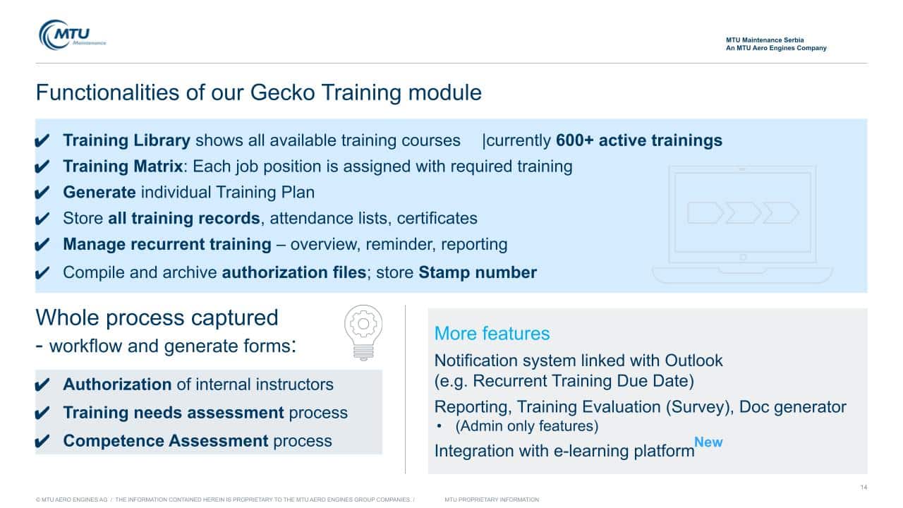 How MTU Maintenance Serbia Leverages Gecko